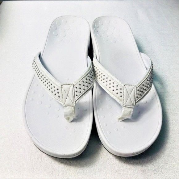 Vionic | Shoes | Vionic Wedge Wide White Sandals Flip Flop 1 | Poshmark